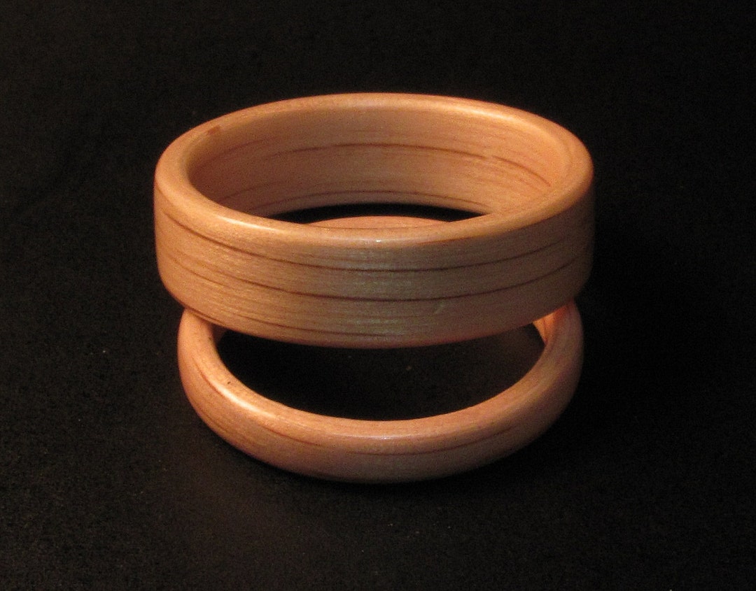 Oak Wedding Band Set - Etsy