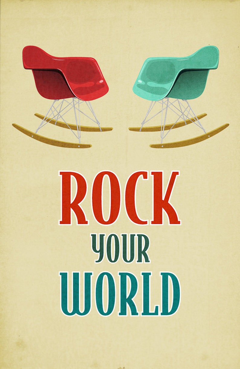 Eames Rocking Chair Print Retro Home Decor Poster Rock - Etsy