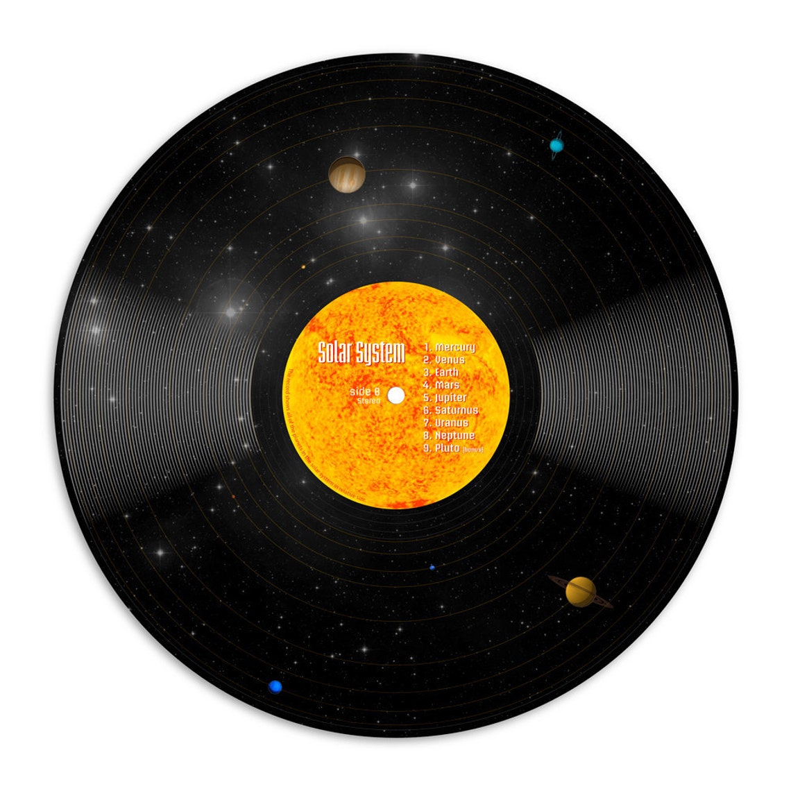 Solar System Vinyl Record Print Home Decor Poster 12x12 - Etsy