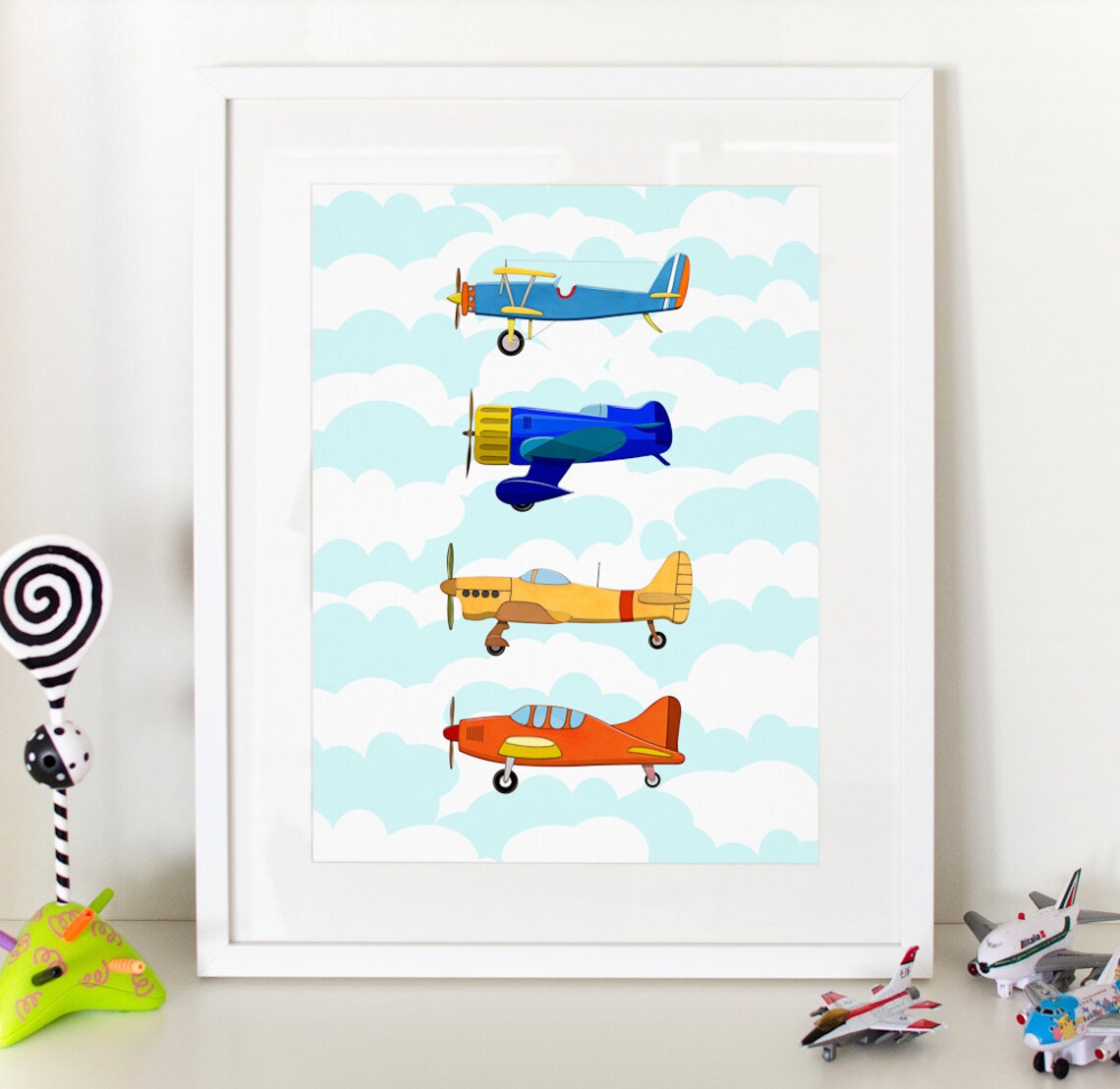 Vintage Airplanes Kids Print Home Decor Nursery Poster 11x17 or A3 - Etsy