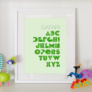 Alphabet Print Safari Home Decor Nursery Animals ABC Poster 8x10 - Etsy