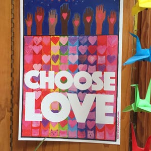 Colorful CHOOSE LOVE Poster Wall Art Print - Etsy