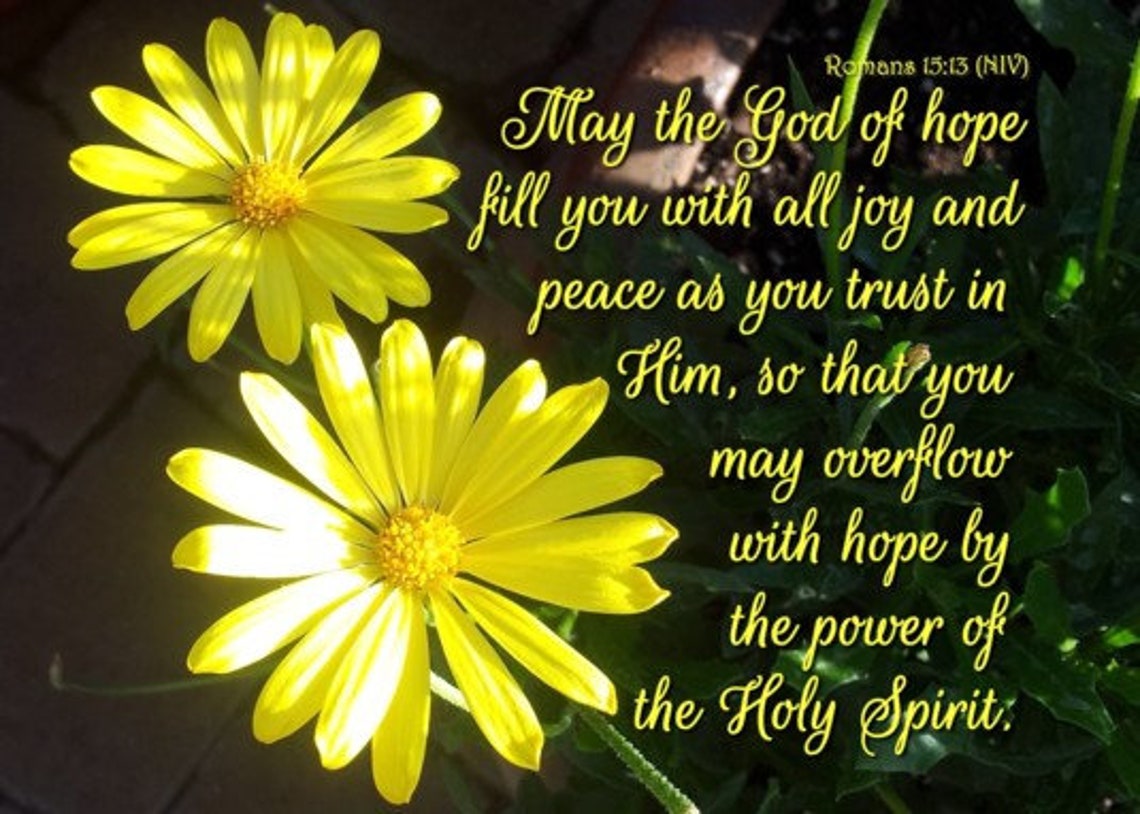 Blessing of hope and love Romans 15:13 Daisys Scripture art | Etsy
