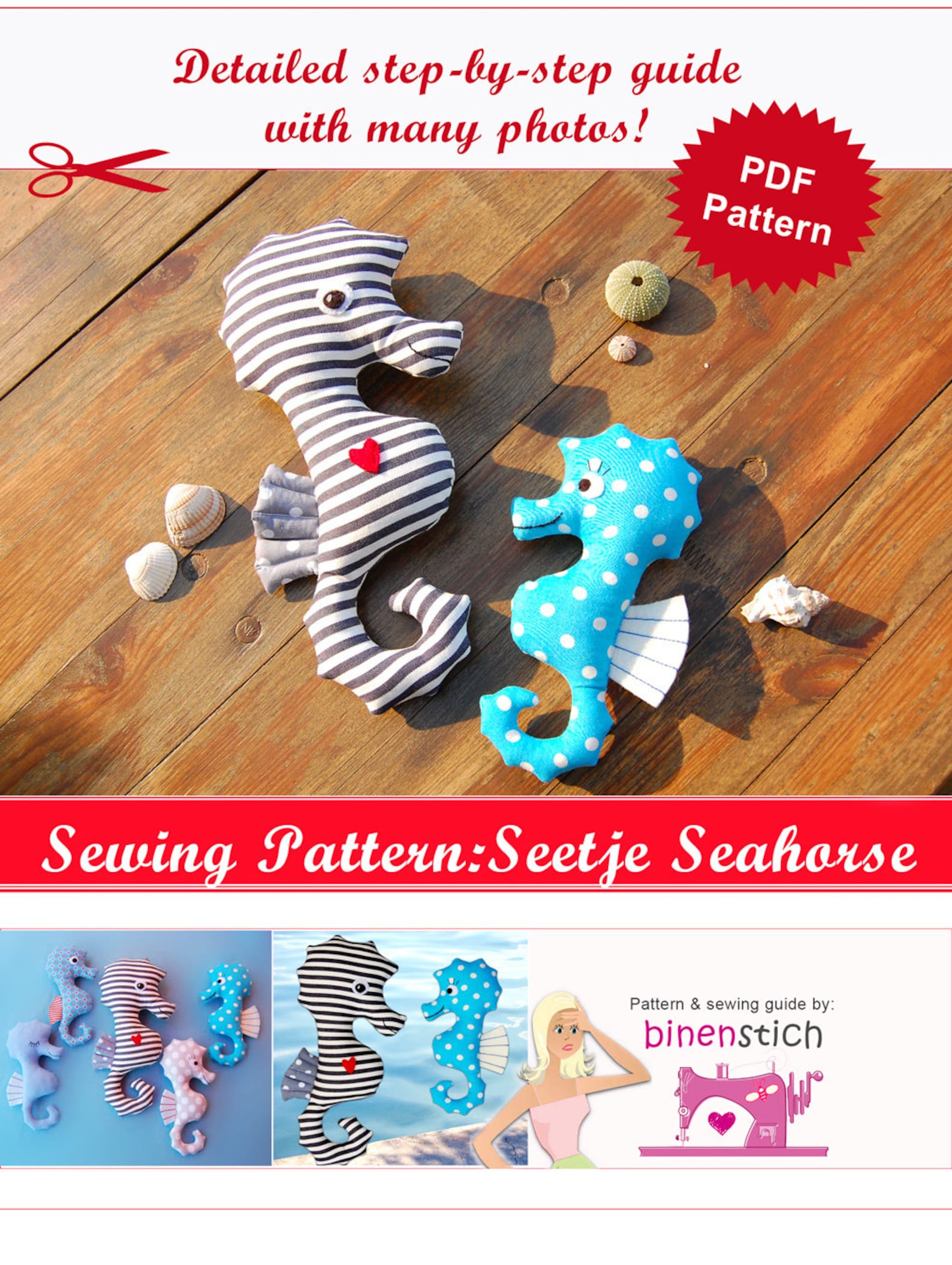 Seahorse Sewing Pattern PDF Softie Toy - Etsy