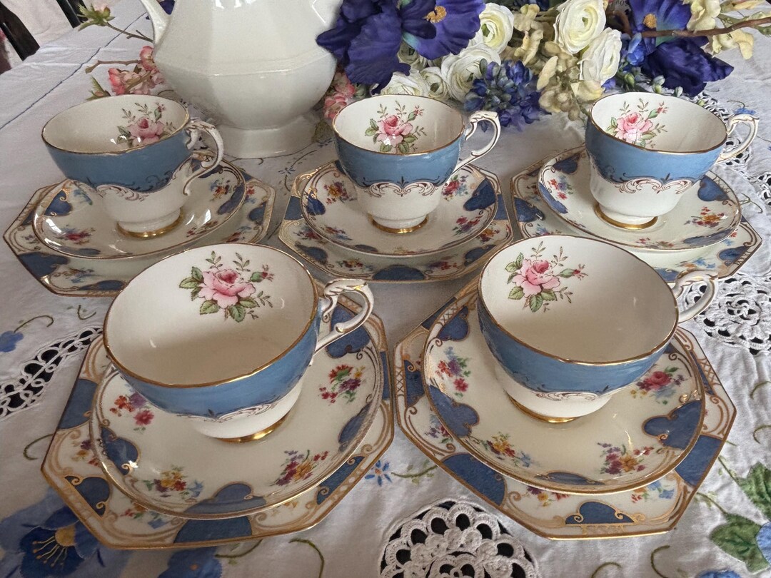 Rare Paragon Tea Set Made in England, Free Shipping 15 Pieces Star ...