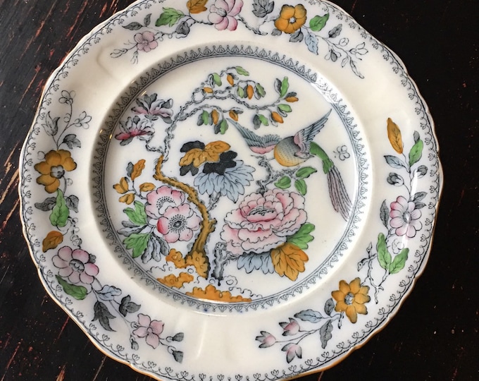 Ashworth and Bros Hanley England Antique Plate Chinoserie Flowers With ...