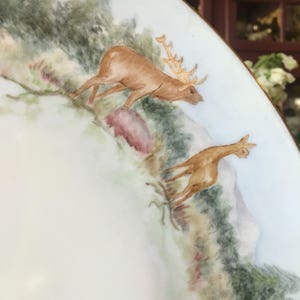 Hand Painted Elk Chop Plate Crossed Swords Decorated Empire ...