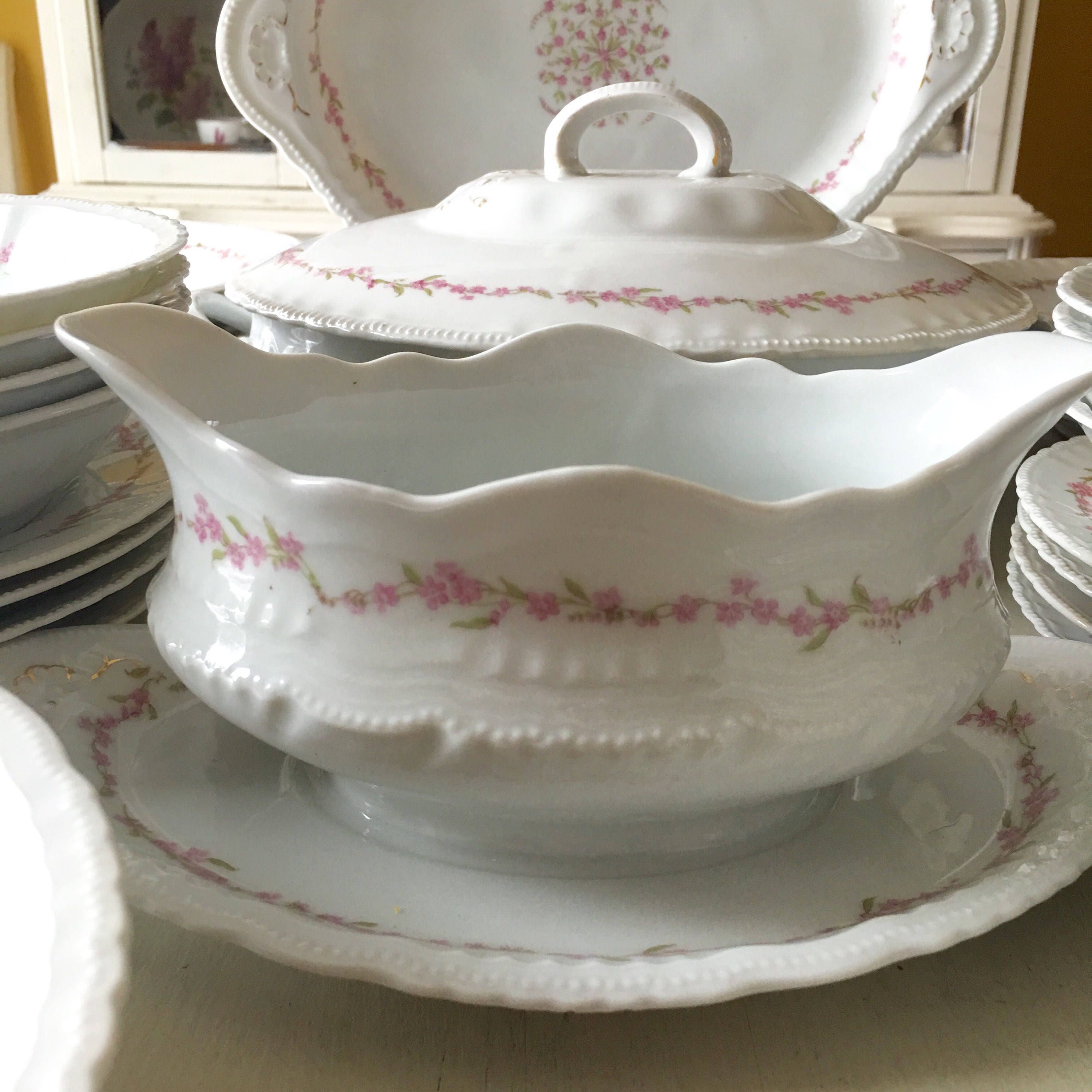 Antique Austria Dinnerware Set Service for 8 Victoria Austria | Etsy