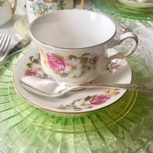 Tea Set for 4, All English Teacups and Saucers, Rogers Silverplate and ...