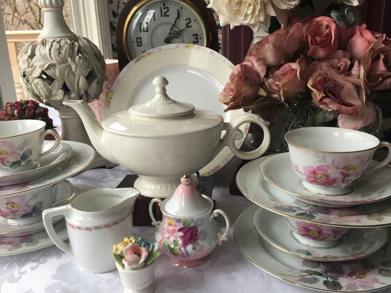Vintage Wild Rose Tea Set for 4: Occupied Japan China, 16-piece - Etsy