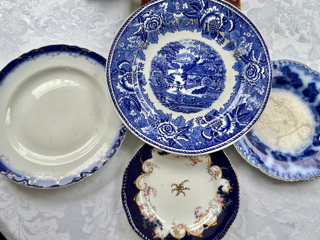 Vintage and Antique Plate Set of 5 Wall Decor Country Chic Farmhouse ...