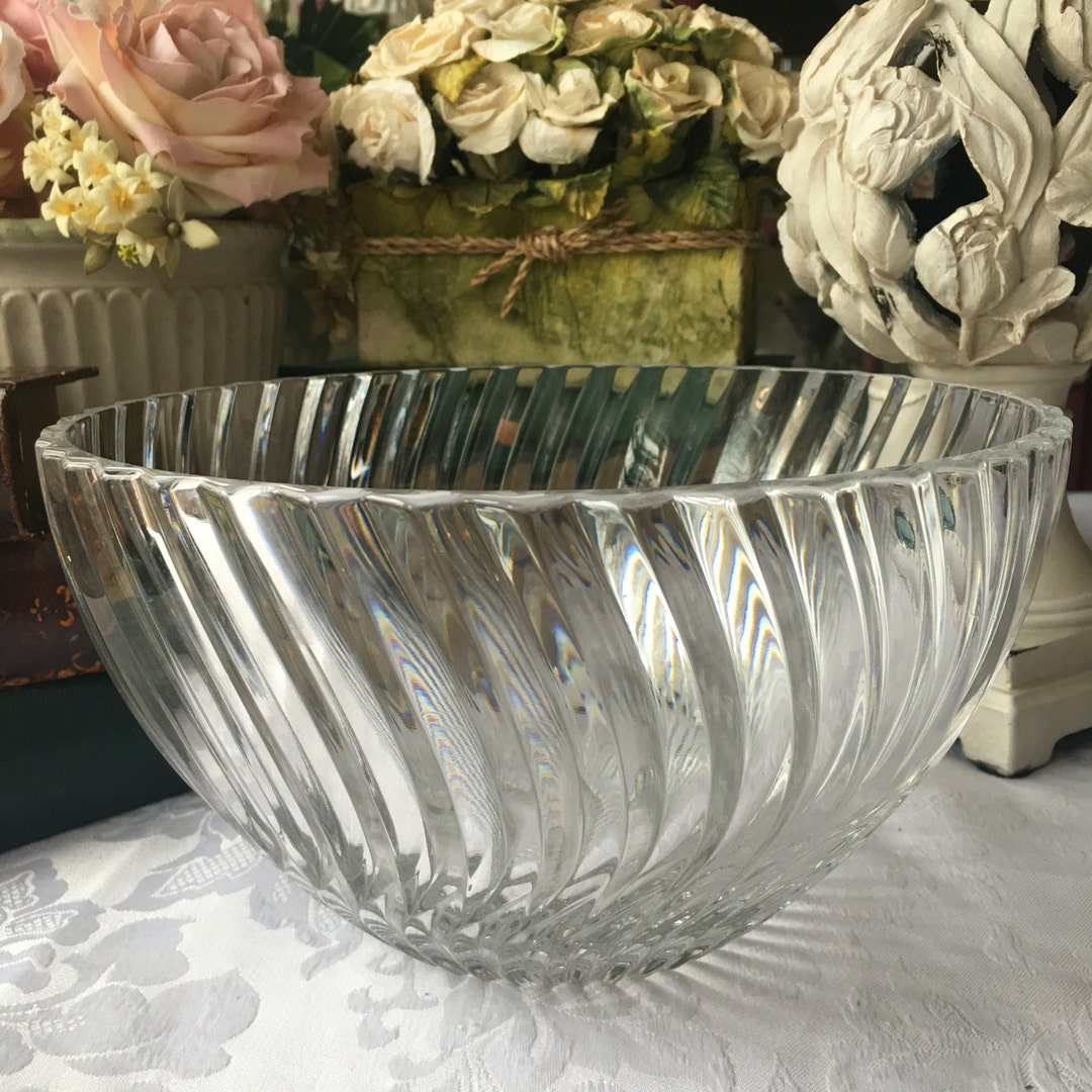 Towle Lead Crystal Bowl: Signed Swirl Pattern, 9 Inch - Etsy
