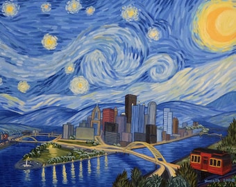 Starry Night Over Pittsburgh - Etsy