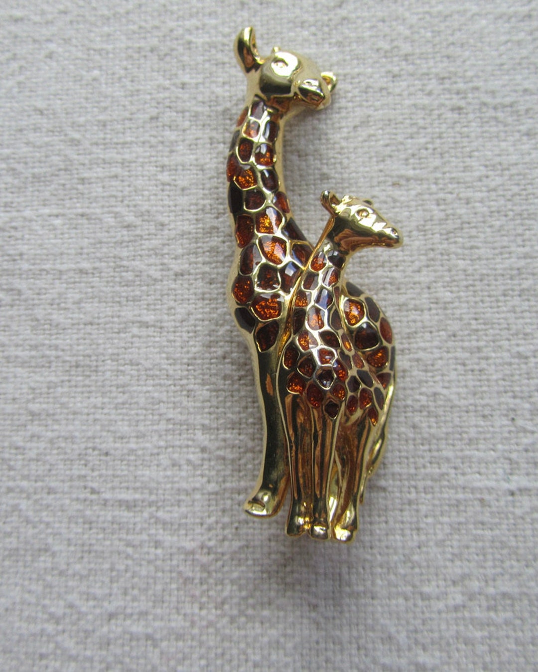 Vintage Gold Tone Enamel Giraffe Brooch - Etsy