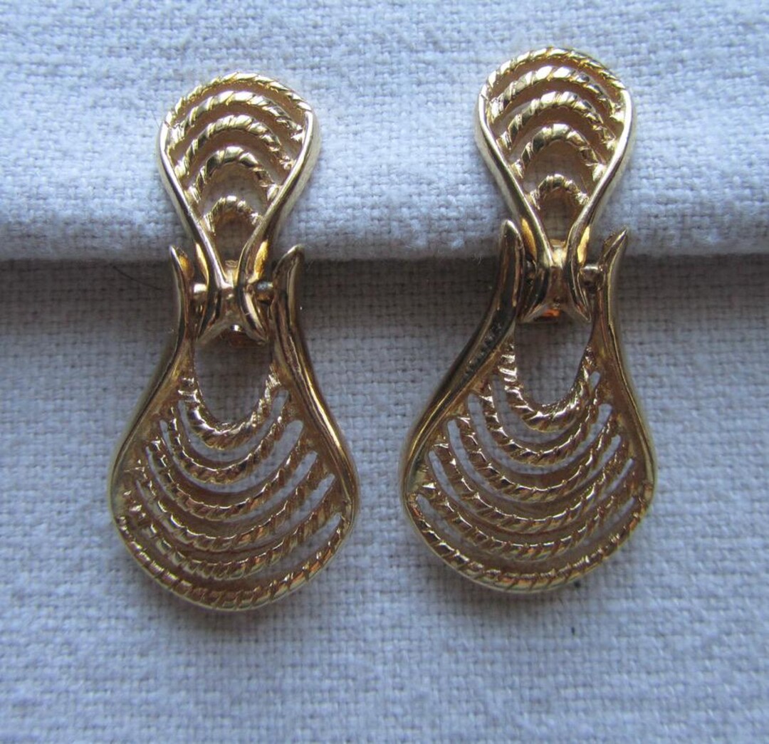 Vintage D'orlan Modernist Clip on Earrings - Etsy