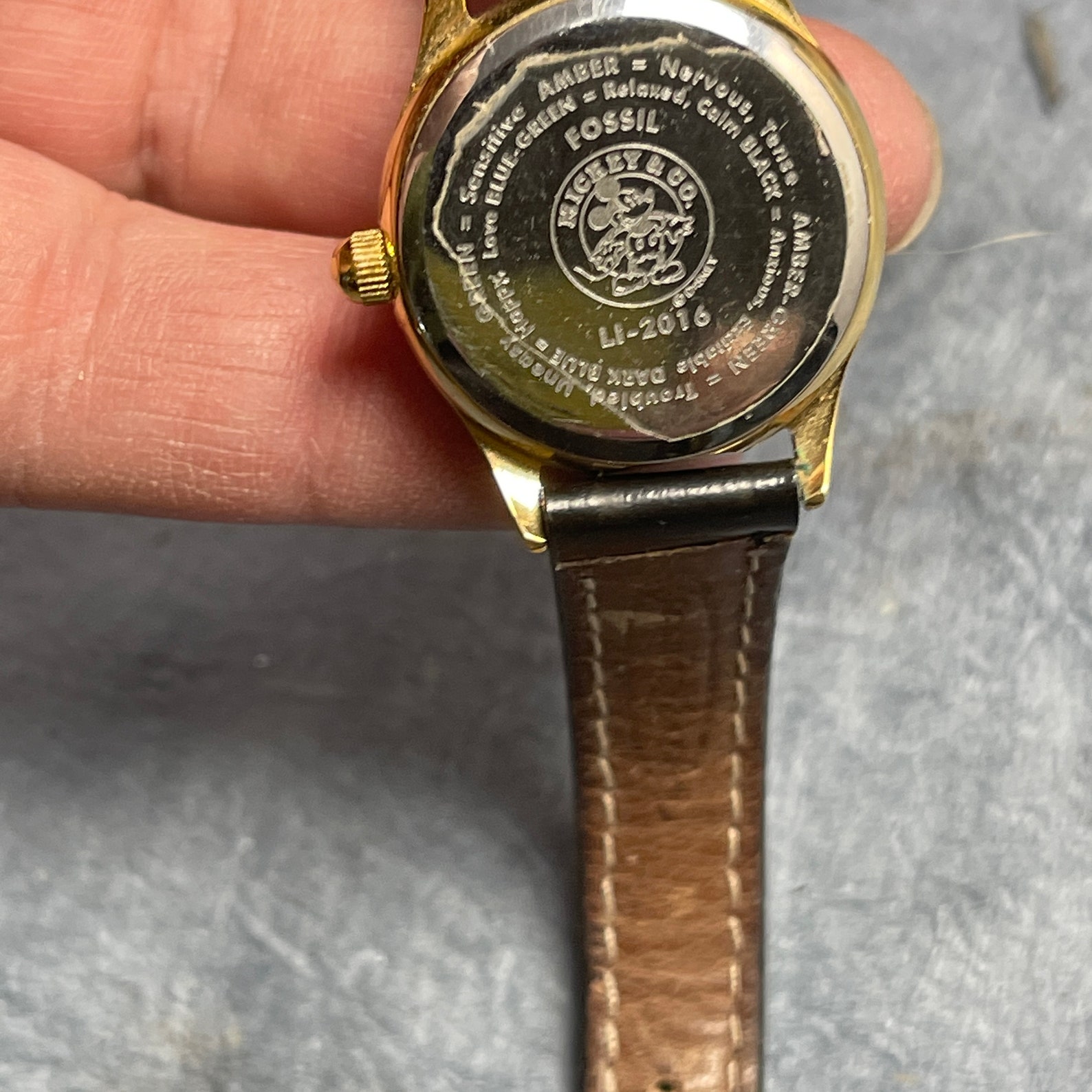 Fossil Minnie Mouse Mood Watch Color Changing Face Seconds | Etsy