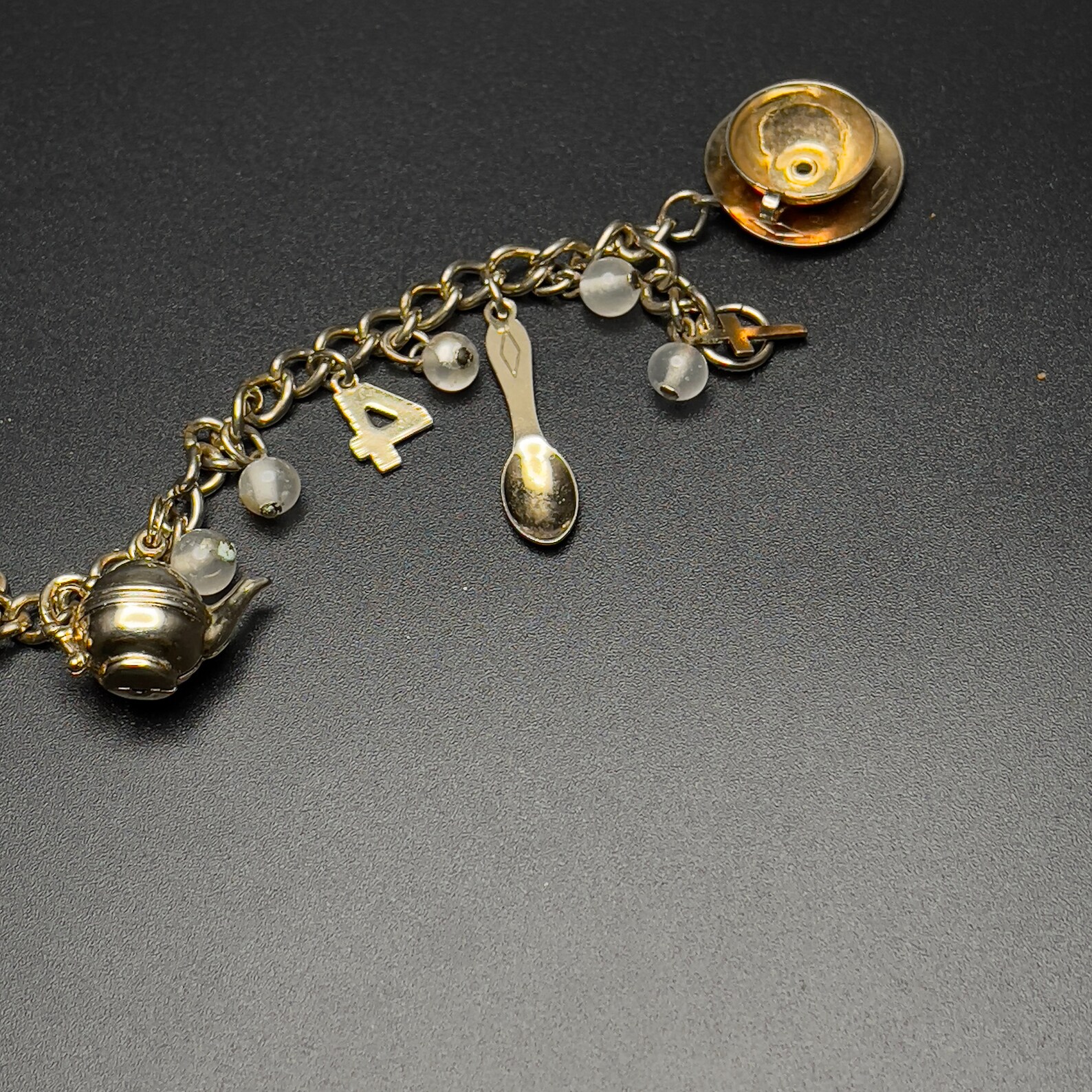 Tea Time Gold Tone Charm and Beaded Bracelet Tea Cups - Etsy