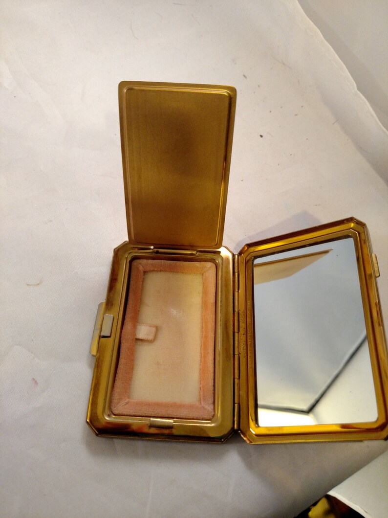 Stratton Compact Green Rhinestones on Cover Excellent | Etsy