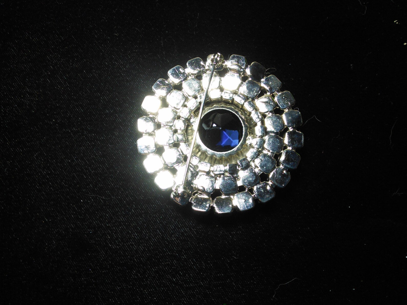 Gorgeous Large Round Rhinestone Brooch Blue and AB - Etsy