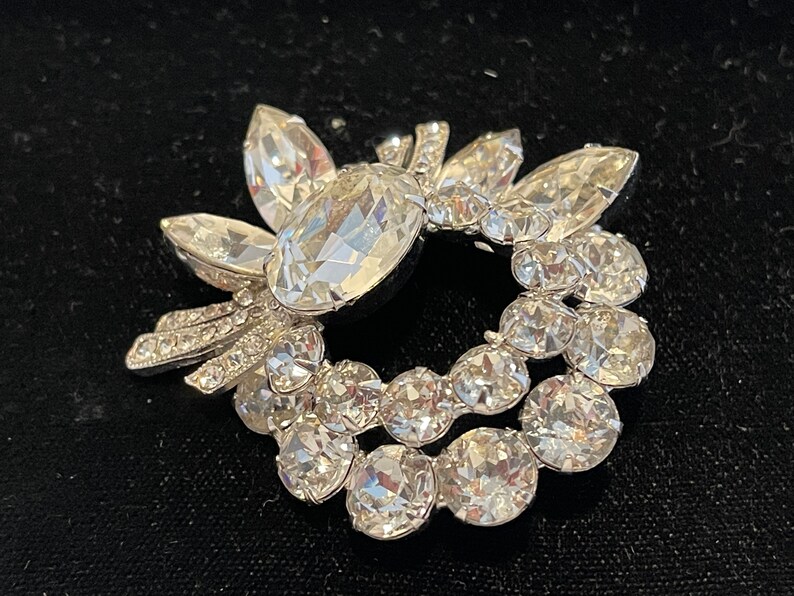 Gorgeous Weiss Clear Rhinestone Brooch Round Oval and - Etsy