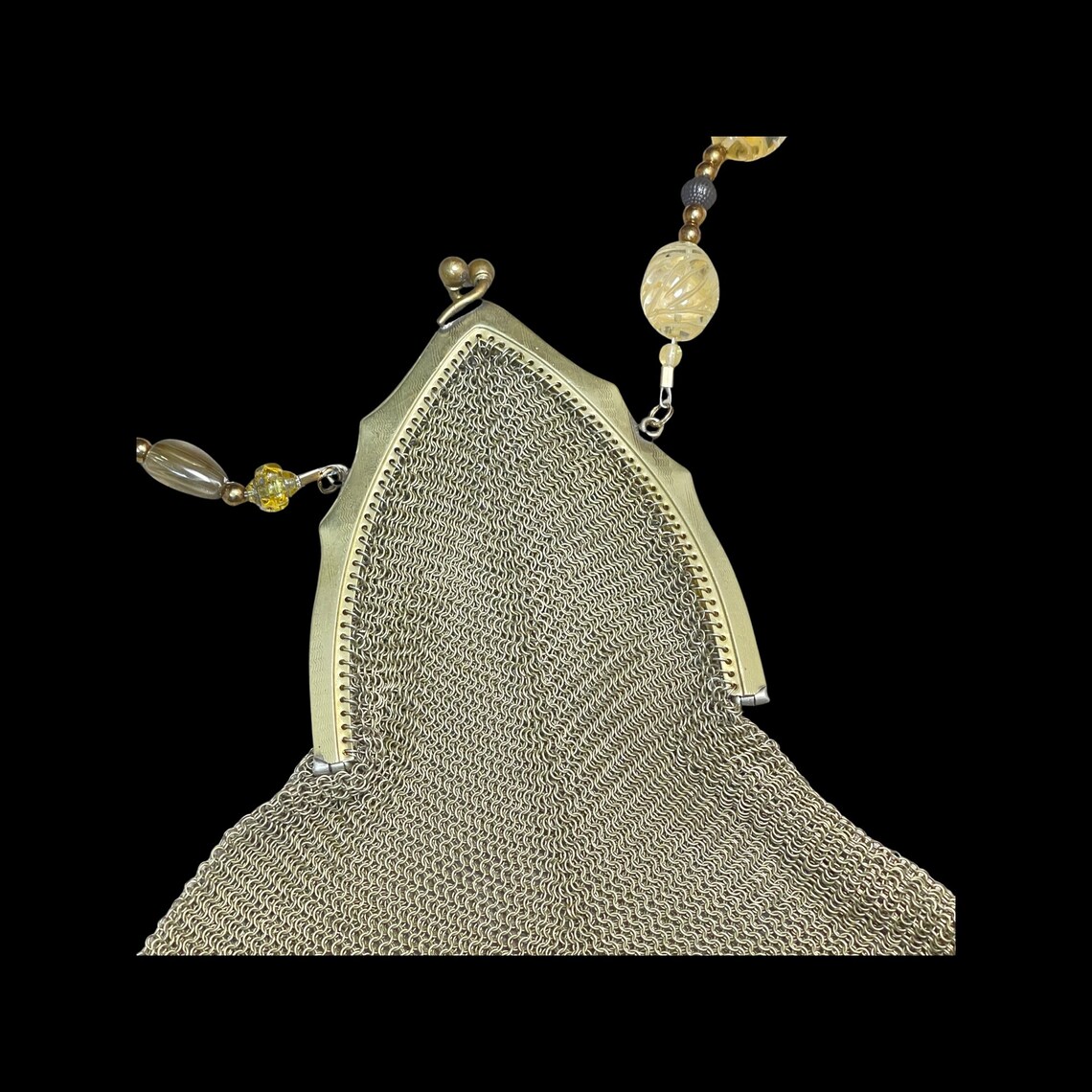 Antique Mesh Chain Purse, Gold Tone, Unmarked, Newer Chain Strap, Mint ...
