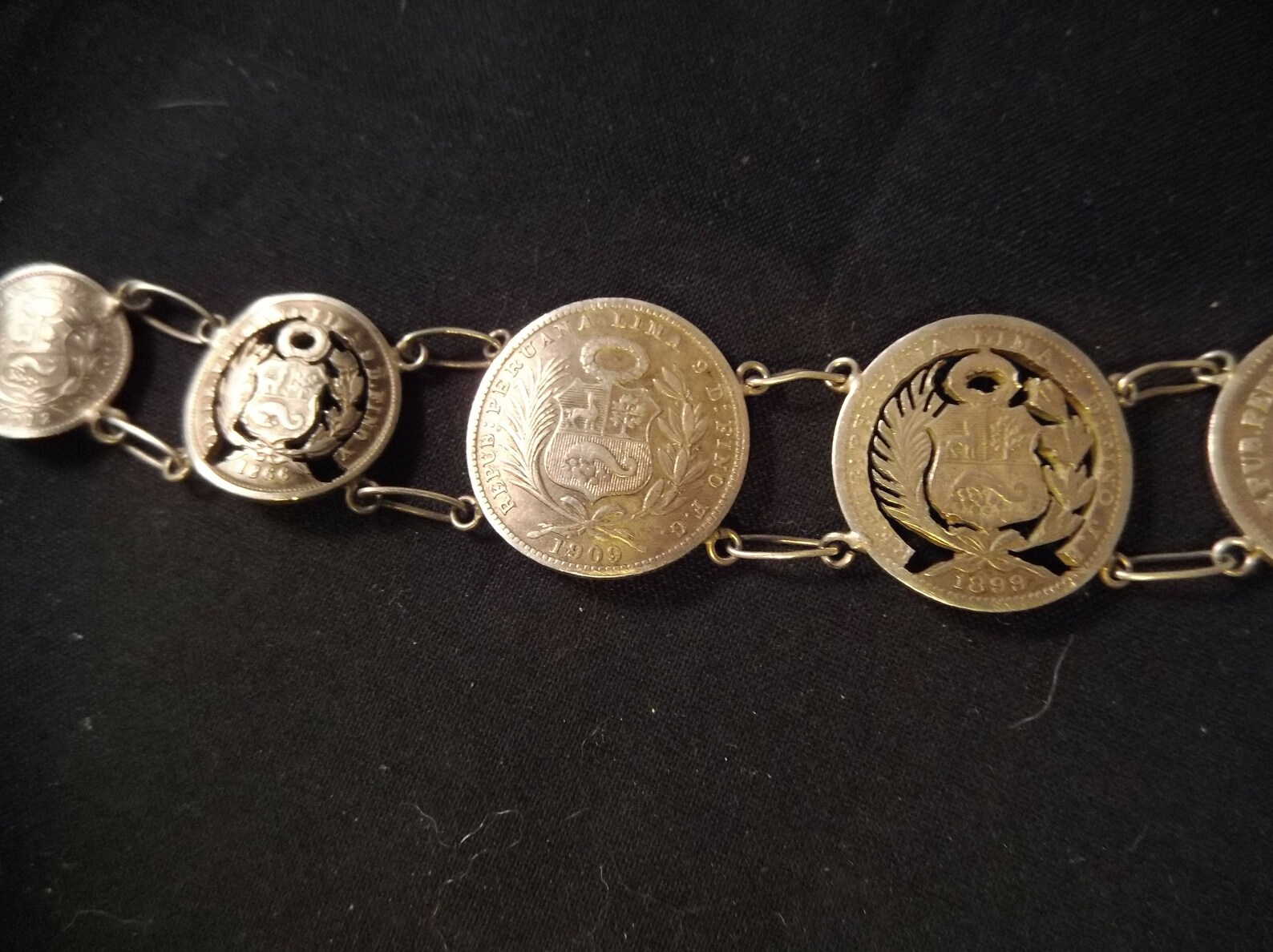 Peruvian Silver Coin Bracelet Coins Dating 1866-1912 Some | Etsy