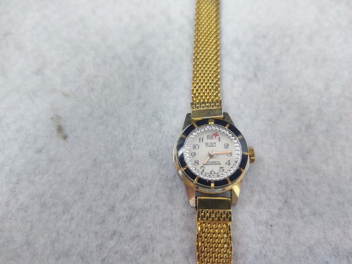 GISA Mechanical Ladies Watch Rare Working Rotating Sparkle - Etsy