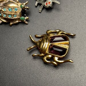 Set of 3 Beetle Bug Pins, One Swarovski and Two Coro Pins, One a ...