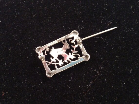 Small Sterlilng Pin Depicting Deer in the Woods, Mint… - Gem