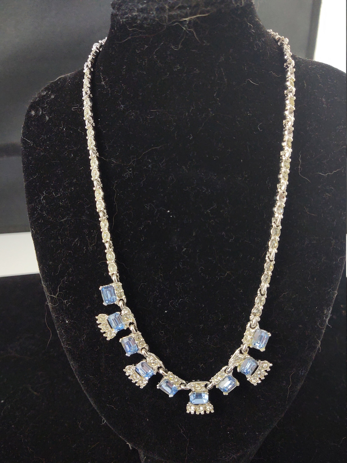 Superbe collier strass par Bogoff strass clairs et bleus - Etsy France