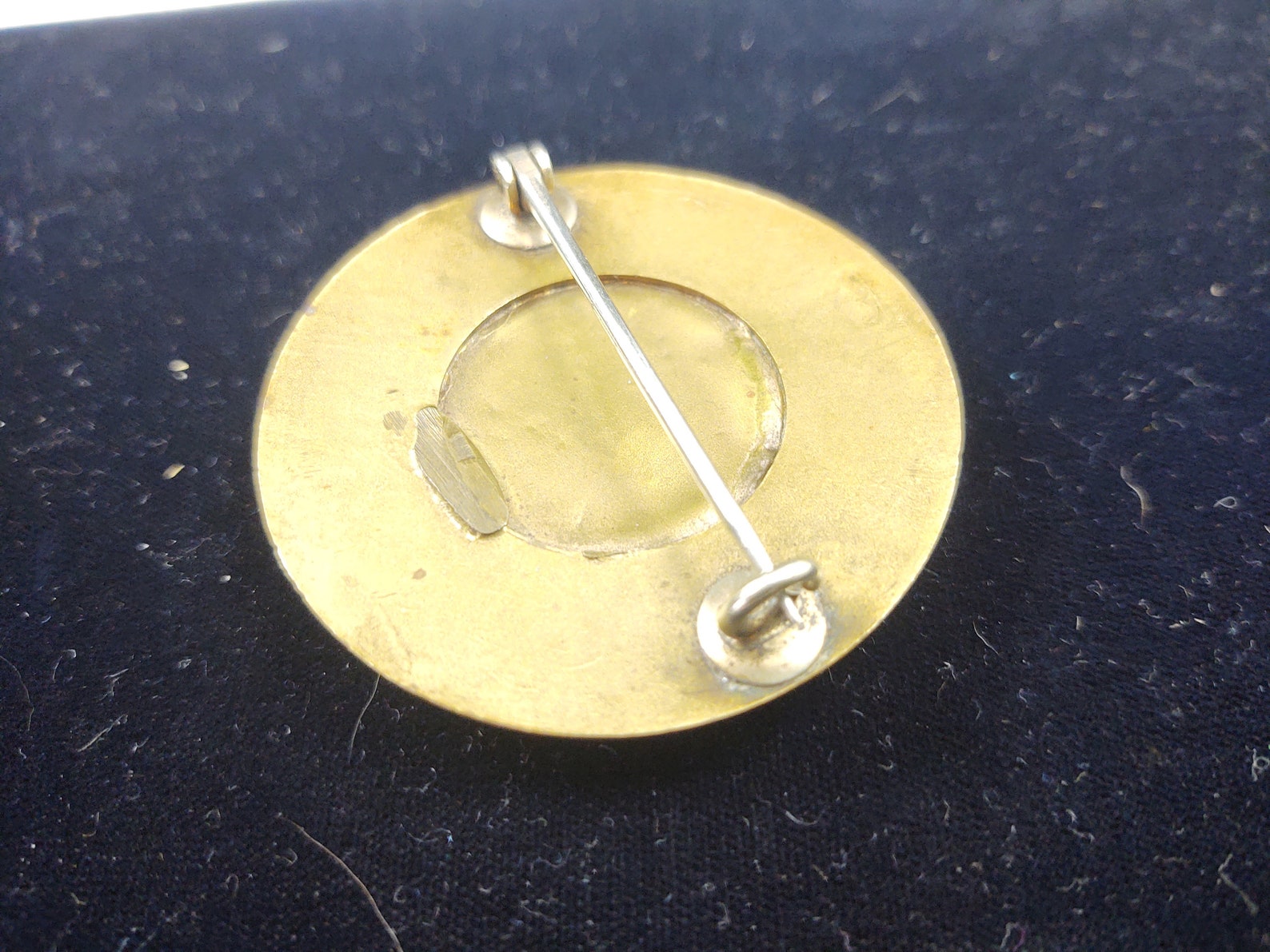 Large Circle Enamel and Glass Brooch Antique C Clasp - Etsy