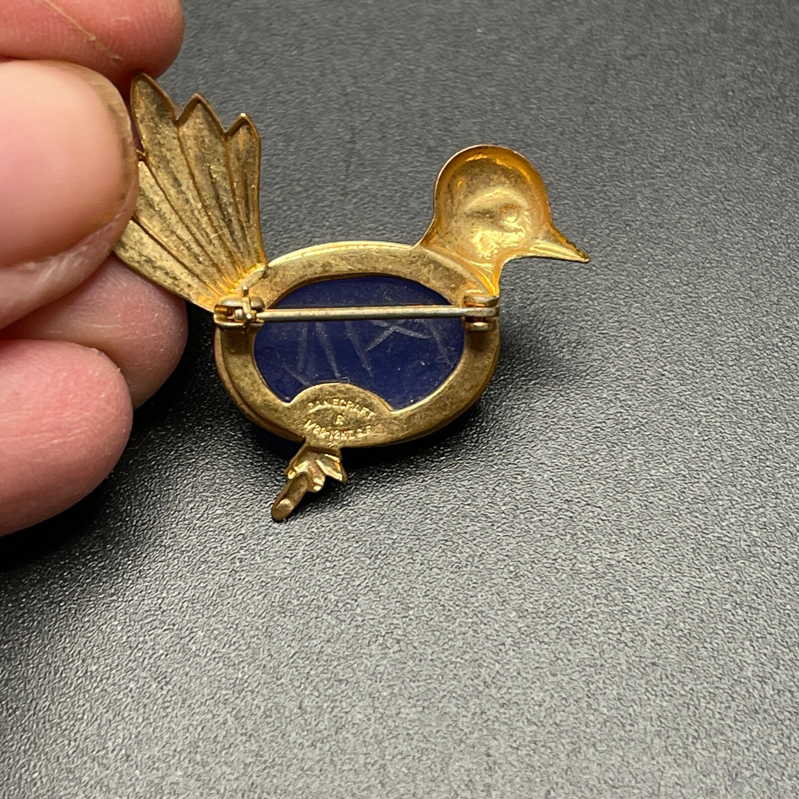 Danecraft Jewelry Set, Bird Brooch and Pierced Post Earring Eggs, Blue ...