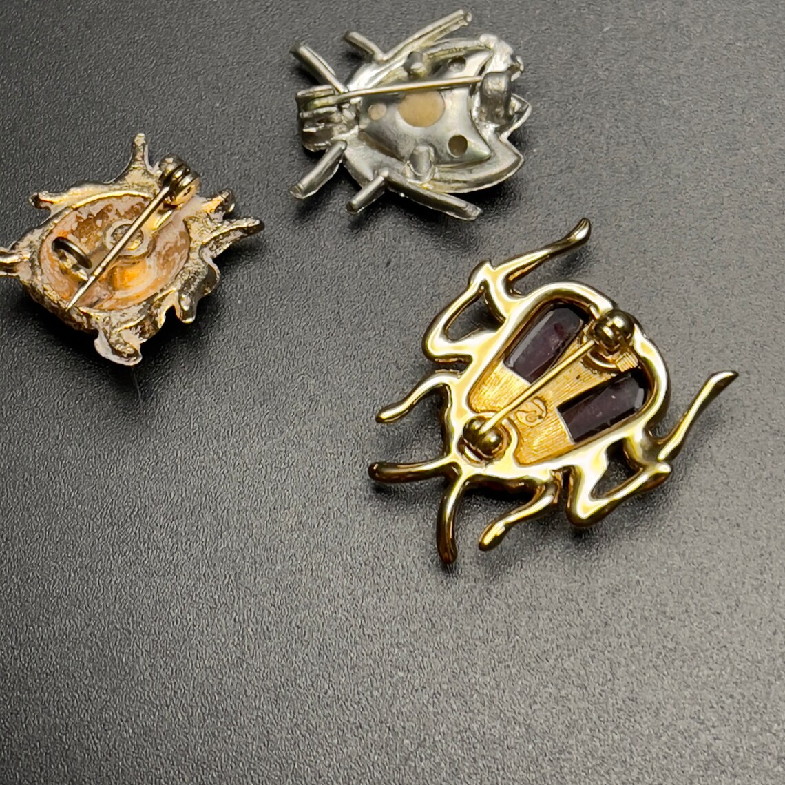 Set of 3 Beetle Bug Pins One Swarovski and Two Coro Pins One - Etsy