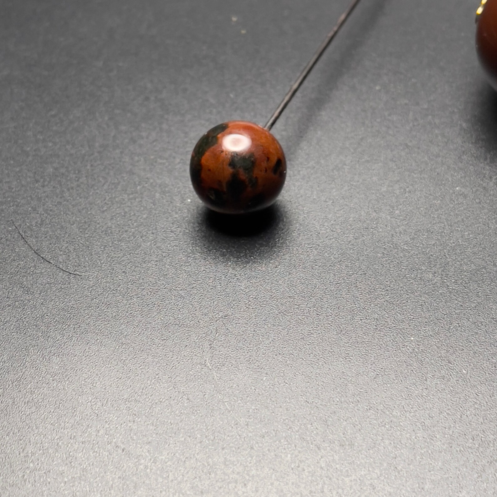 Set of 3 Long Hat Pins Round Glass Tops Brown Blue and One - Etsy