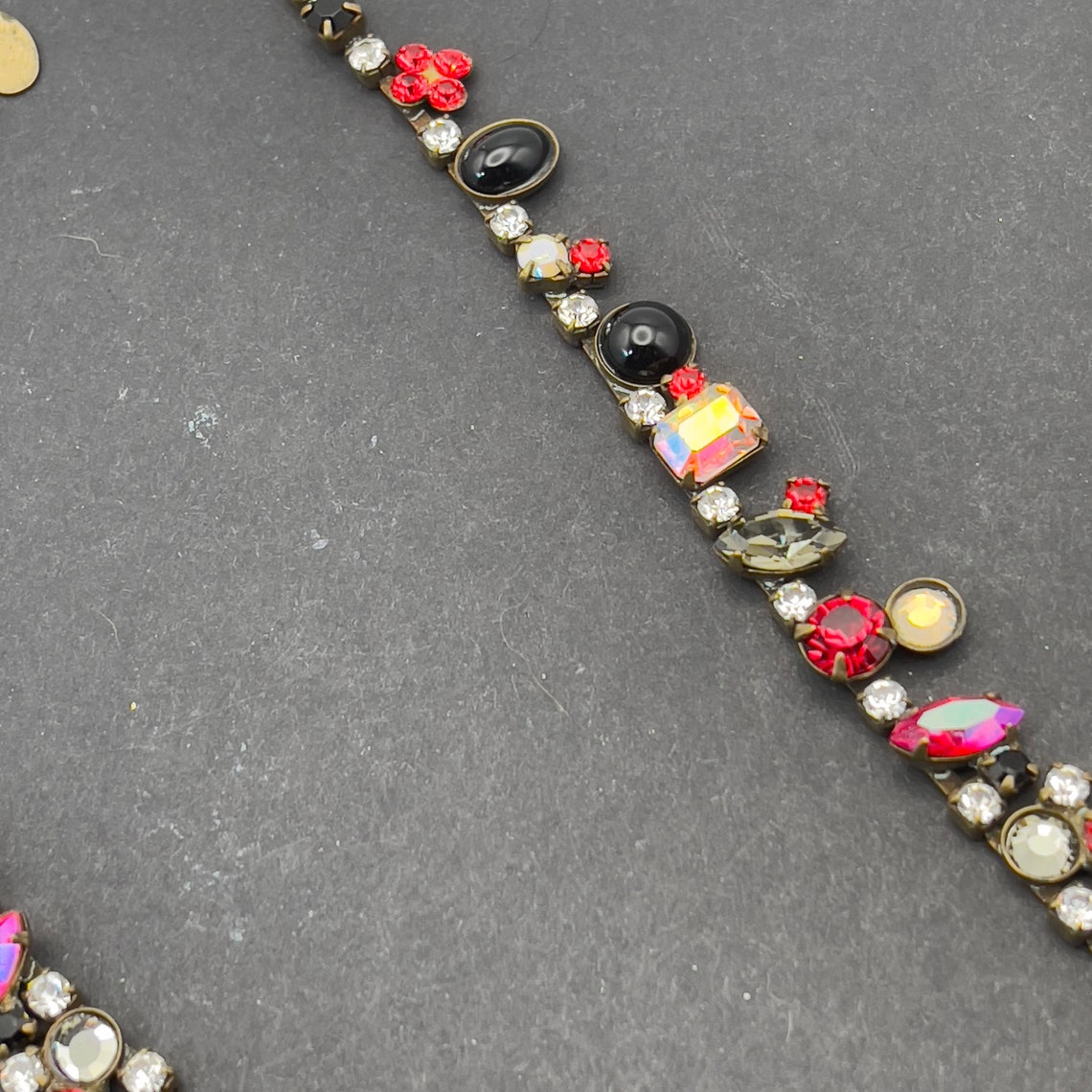 Sorrelli Rhinestone Necklace Shades of Red Black And Clear | Etsy