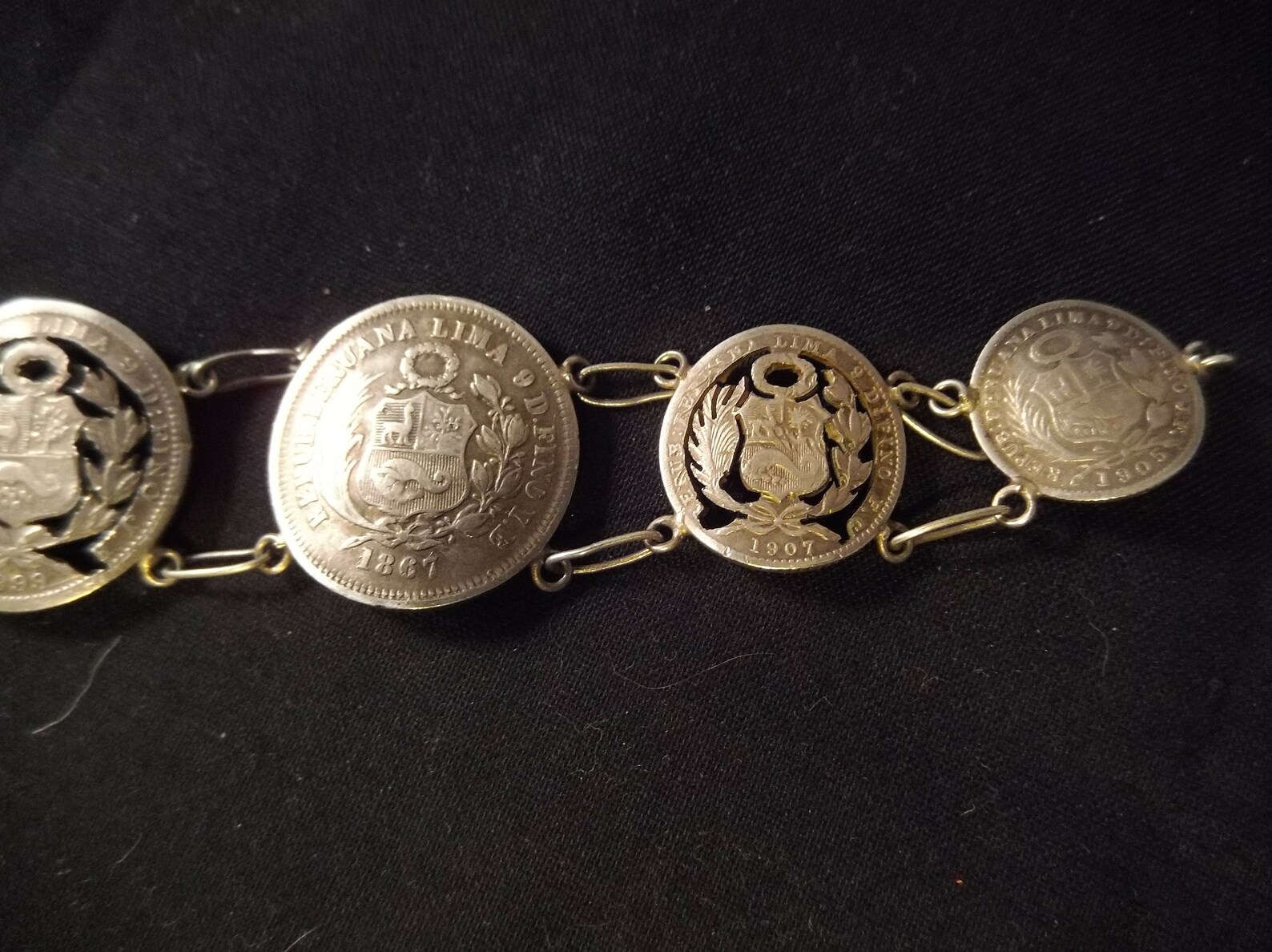 Peruvian Silver Coin Bracelet Coins Dating 1866-1912 Some | Etsy