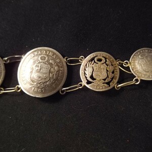 Peruvian Silver Coin Bracelet Coins Dating 1866-1912 Some | Etsy