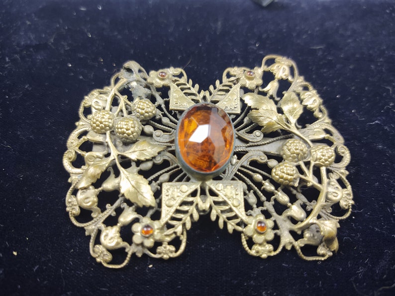 Large Antique Victorian Sash Pin Brooch Berries Theme - Etsy