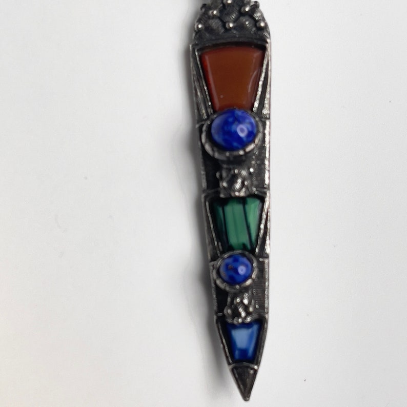 Miracle Brooch Scepter Glass Cabochons Silver Tone Metal - Etsy