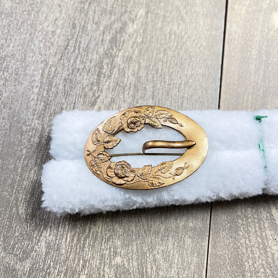 Victorian Sash Pin, Oval, Art Nouveau Design, Floral, C Clasp, 2.75 by ...