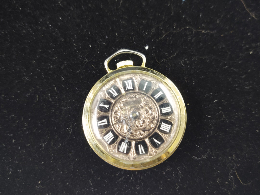 Harvester Pendant Watch, Pocket Watch, Mechanical, Roman Numerals, Gold ...