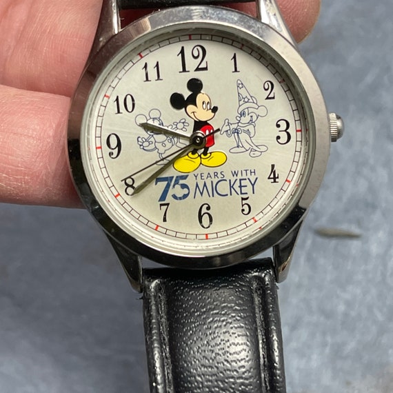 Mickey Mouse Watch New Battery 75 Years With Mickey Seconds - Etsy Finland