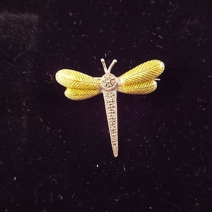 Judith Jack Marcasite Brooch, Dragonfly, With Green Enamel Wings - Etsy