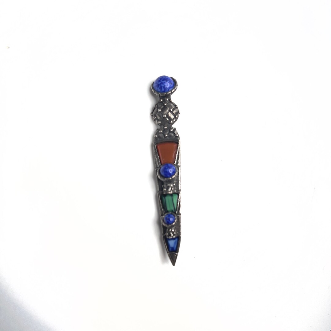 Miracle Brooch, Scepter, Glass Cabochons, Silver Tone Metal, Celtic ...