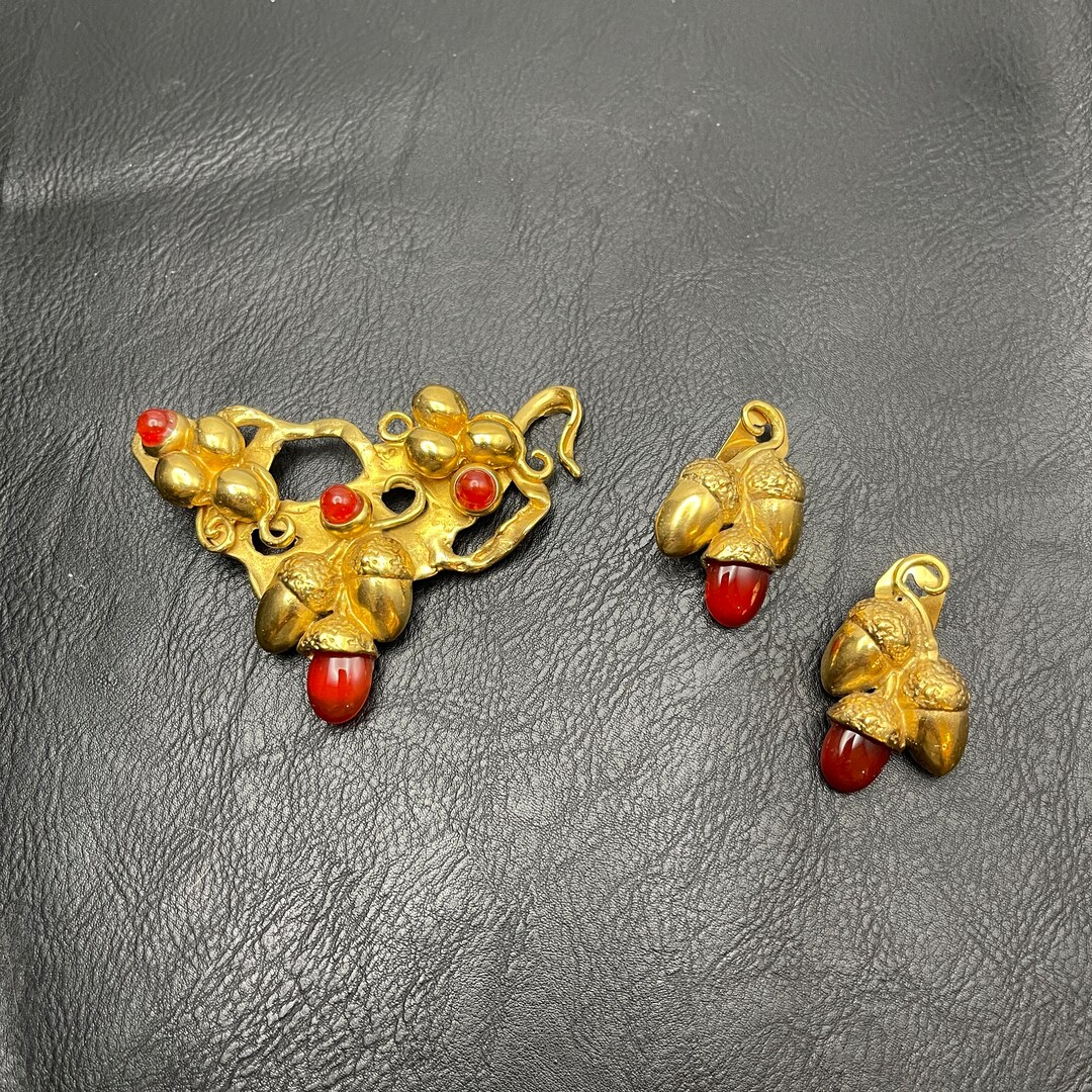 Maria Pia De La Feld Italy Jewelry Set Brooch With Matching - Etsy