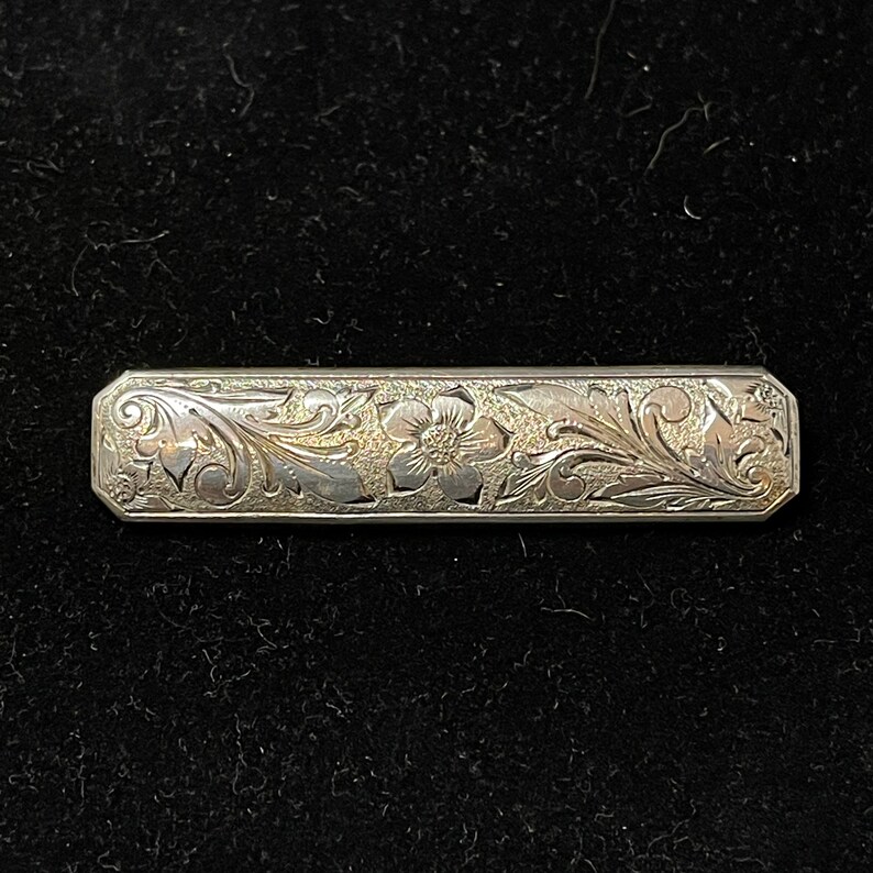 Sterling Silver Bar Pin, 835, Made in Germany by Handarbeit, C Clasp ...
