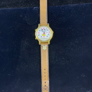 Lorus Musical Mickey Mouse Watch, Two Tunes, Moving Baton, Gold Tone ...