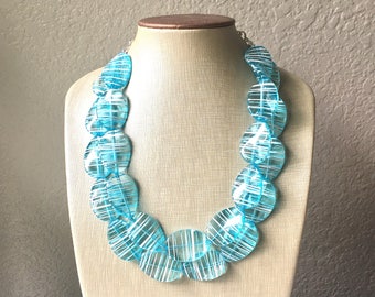 Ice Blue Necklace | Etsy