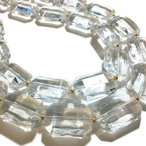 Chunky Clear Crystal Statement Necklace Faceted Everyday | Etsy Chunky Clear Crystal Statement Necklace Faceted Everyday | Etsy