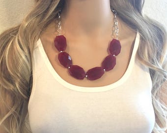 Maroon necklace | Etsy